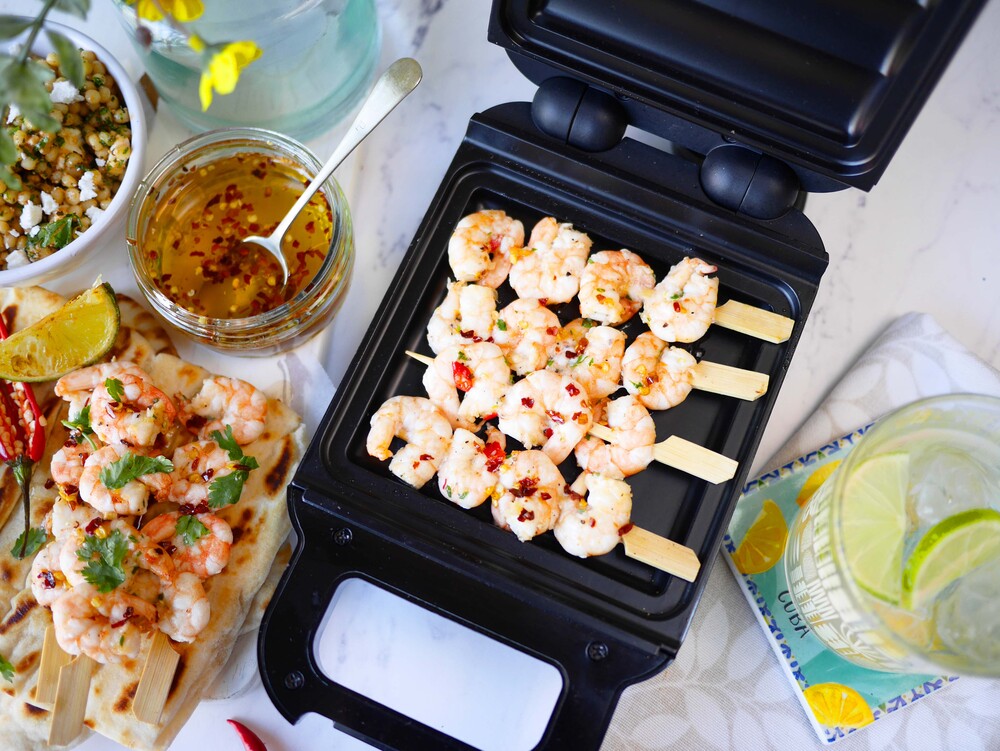 Chilli and Lime Mini Skewers with Hot Honey | Lunch Recipe