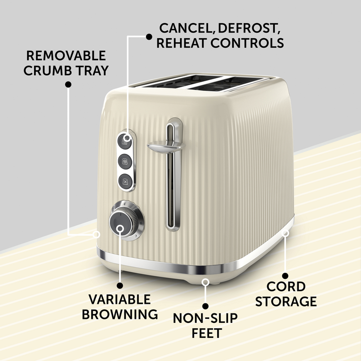Breville Bold Black 2-Slice Toaster Cream